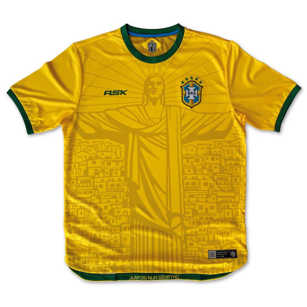 Brazil Redeemer Home Jersey + Embroidered Logo - Print On Demand ...